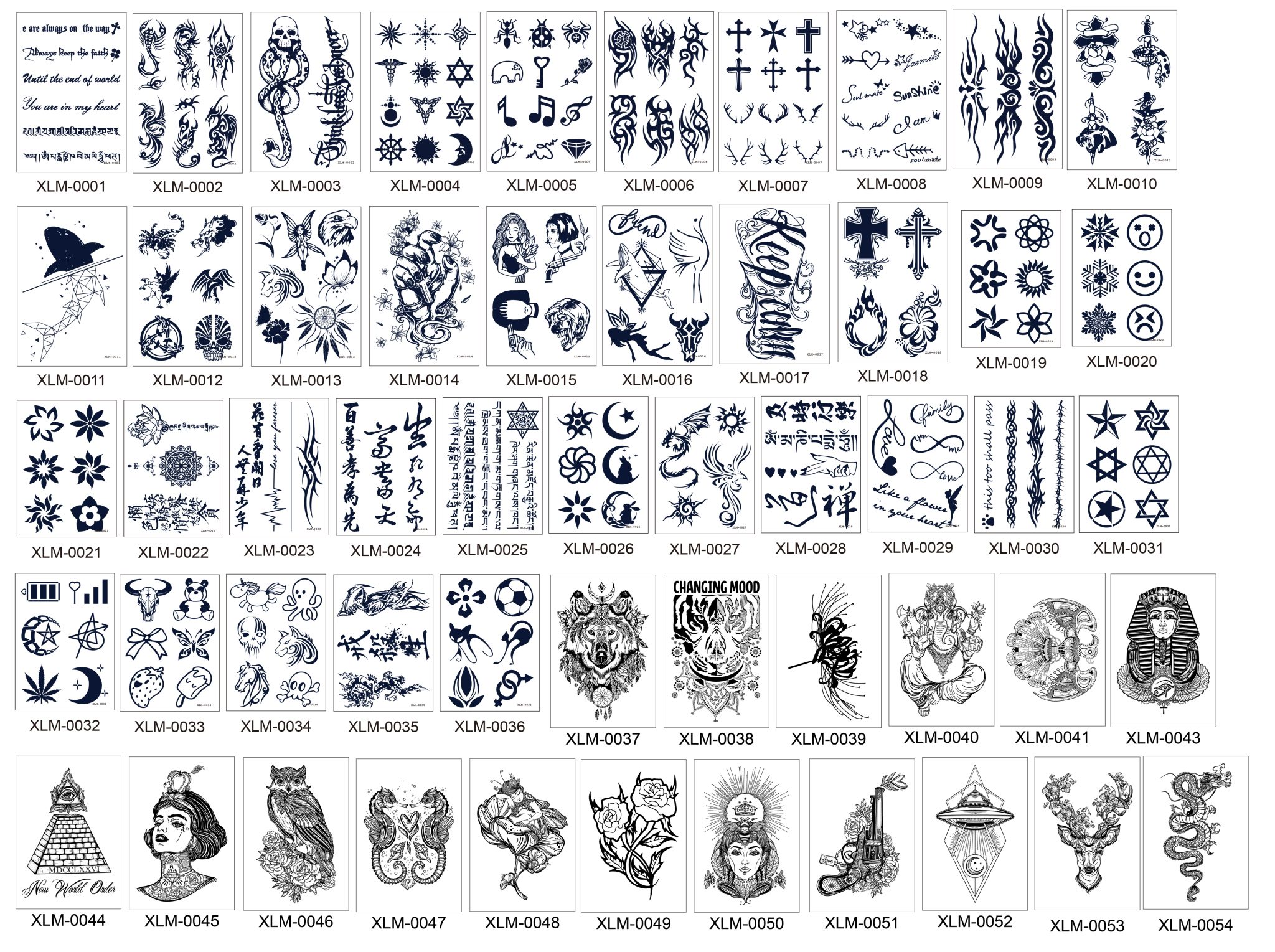 Blue Letters Herbal Ink Tattoo Stickers – Temporary Tattoo